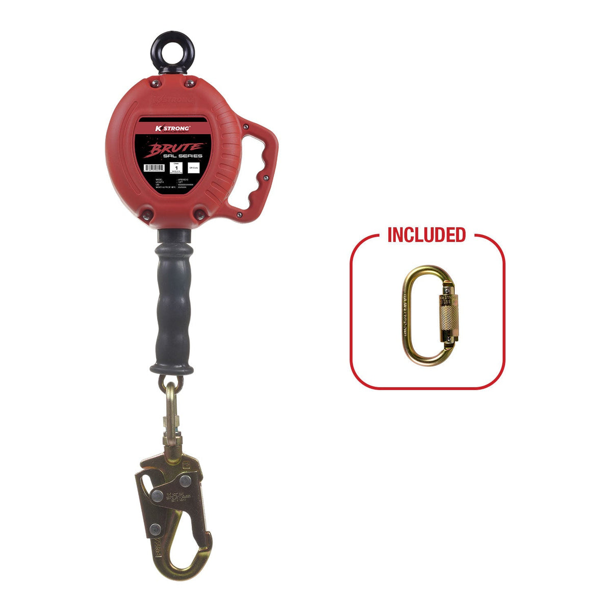 KStrong BRUTE 10 ft. Galvanized Steel Cable SRL w/ Swivel Snap Hook, U ...