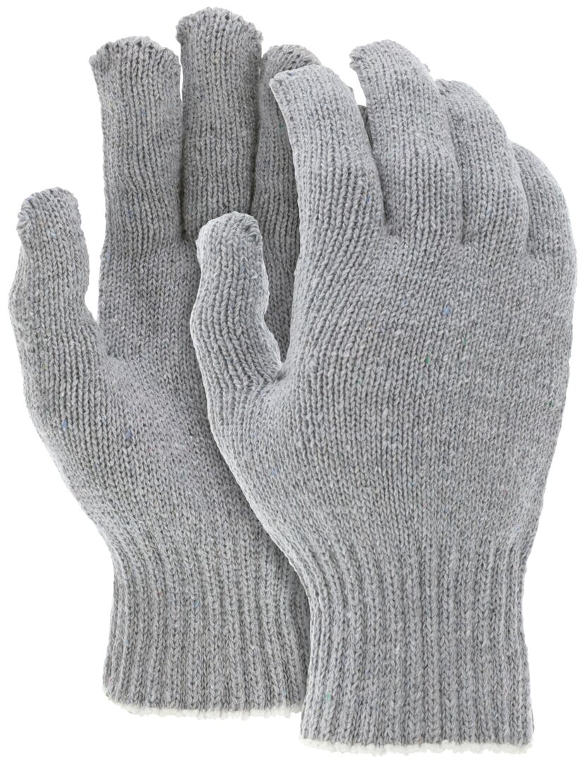 String Knit Work Gloves, 7 Gauge, Heavy Weight, Gray, 70% Cotton, 30% ...