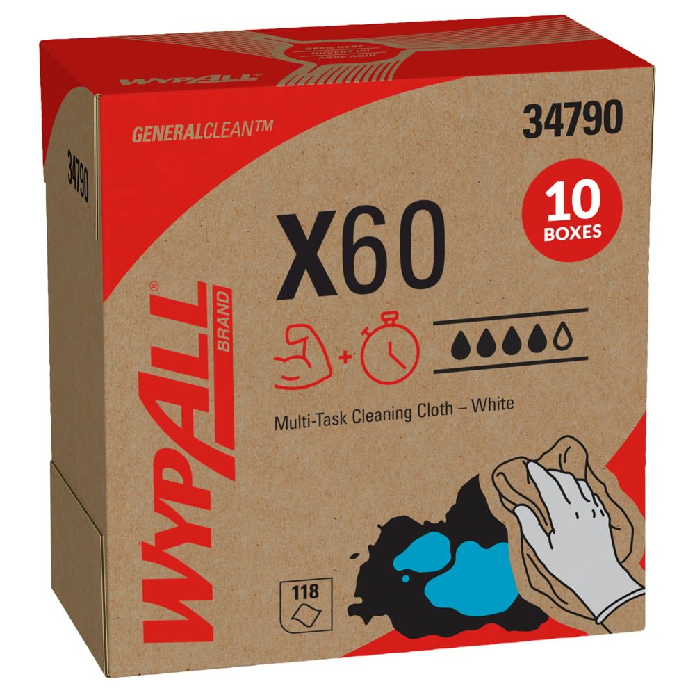 WypAll® GeneralClean™ X60 Multi-Task Cleaning Cloths (118/Box), 34790 ...