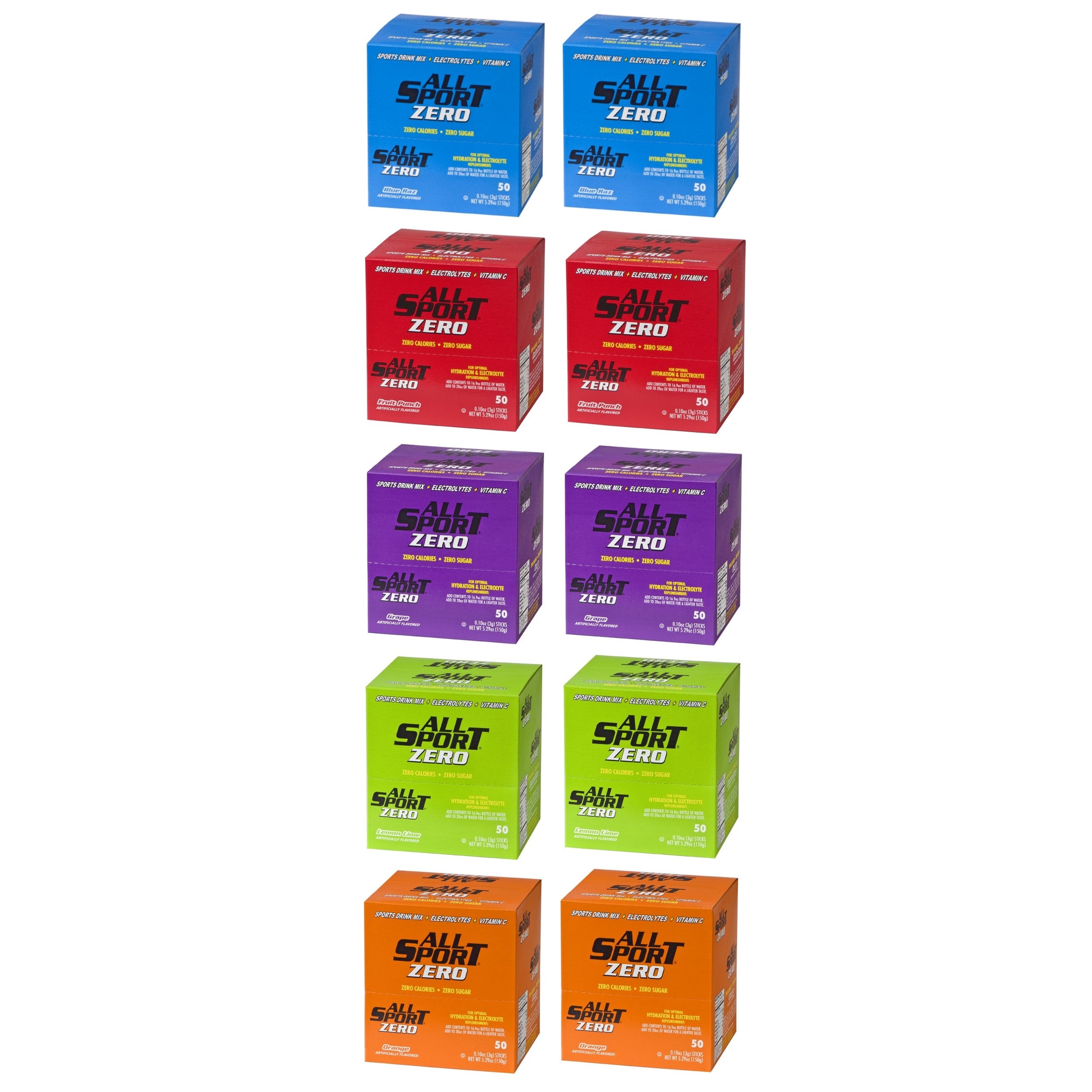 All Sport Powder Hydration Sticks, Zero Calorie, Performance Electroly ...