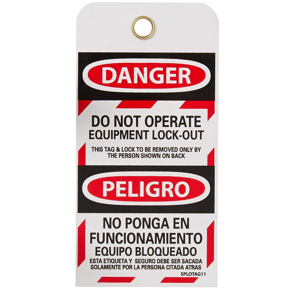 "Danger Do Not Operate Equipment Lock-Out" 6"x3" Tag, Bilingual — BHP ...