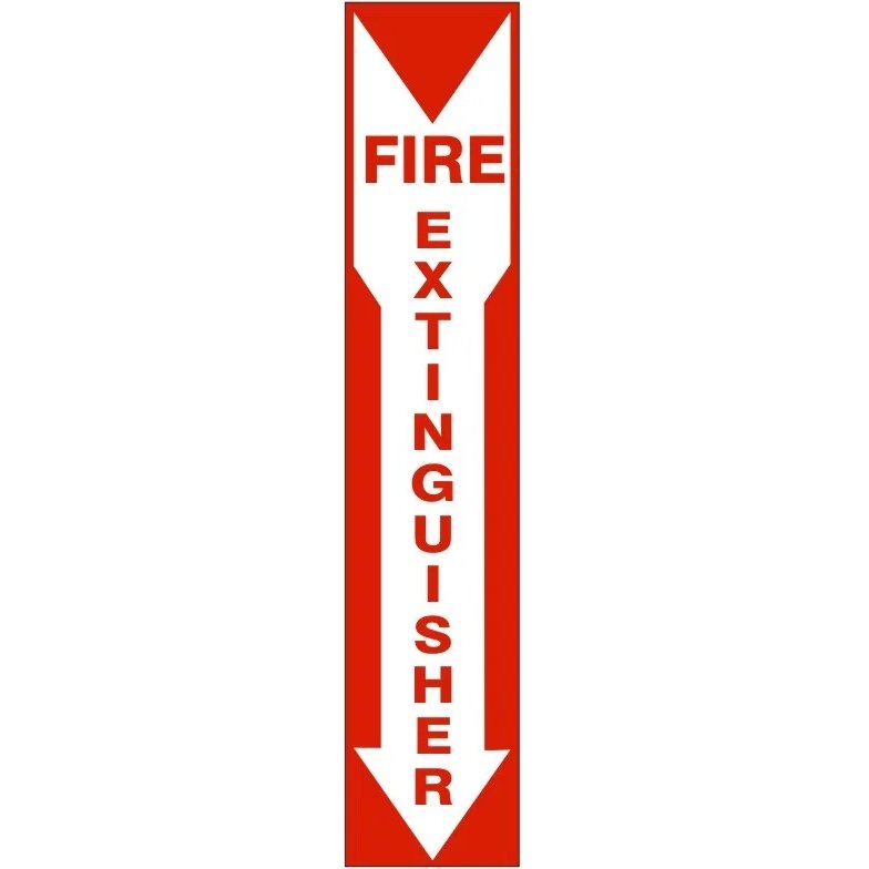 "FIRE EXTINGUISHER" - Safety Sign, Adhesive Vinyl, 4"x20" — BHP Safety ...