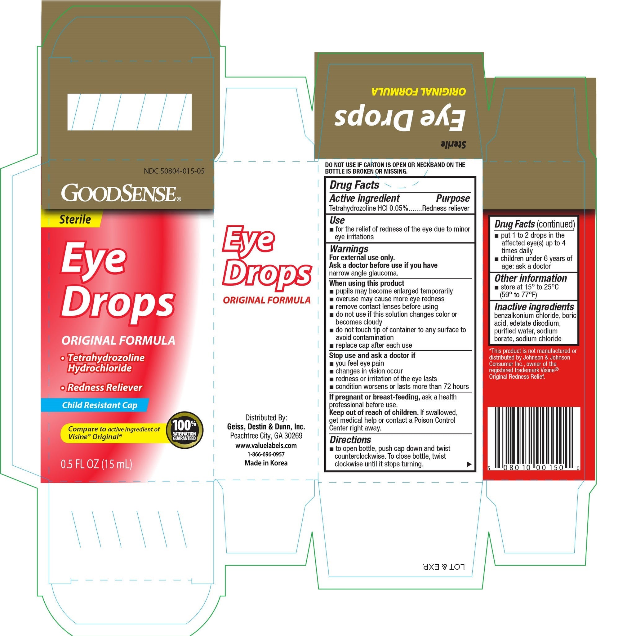 Goodsense Sterile Eye Drops 0.5oz Bottle — BHP Safety Products