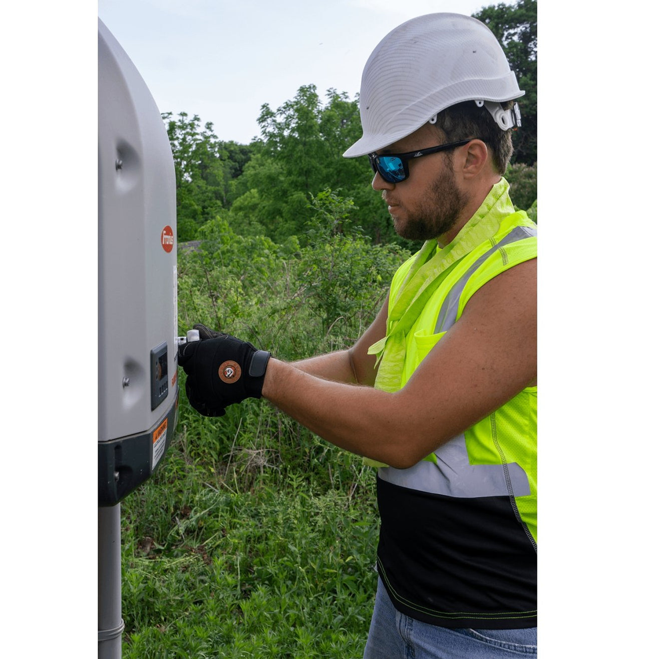 Pompano Ice Blue Mirror Performance Fog Polarized Lens Safety Glasses ...