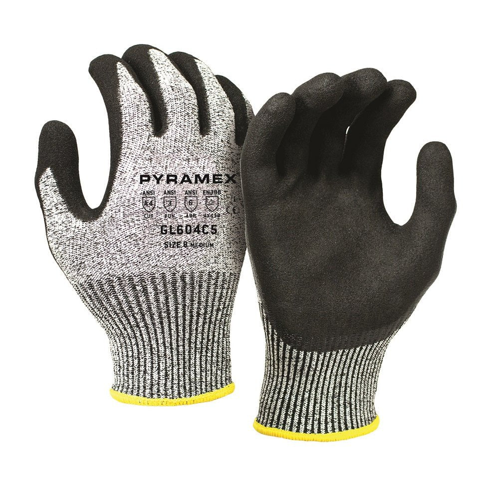 Pyramex Sandy Nitrile Coated Cut Resistant Gloves GL604C5 (12 Pair ...