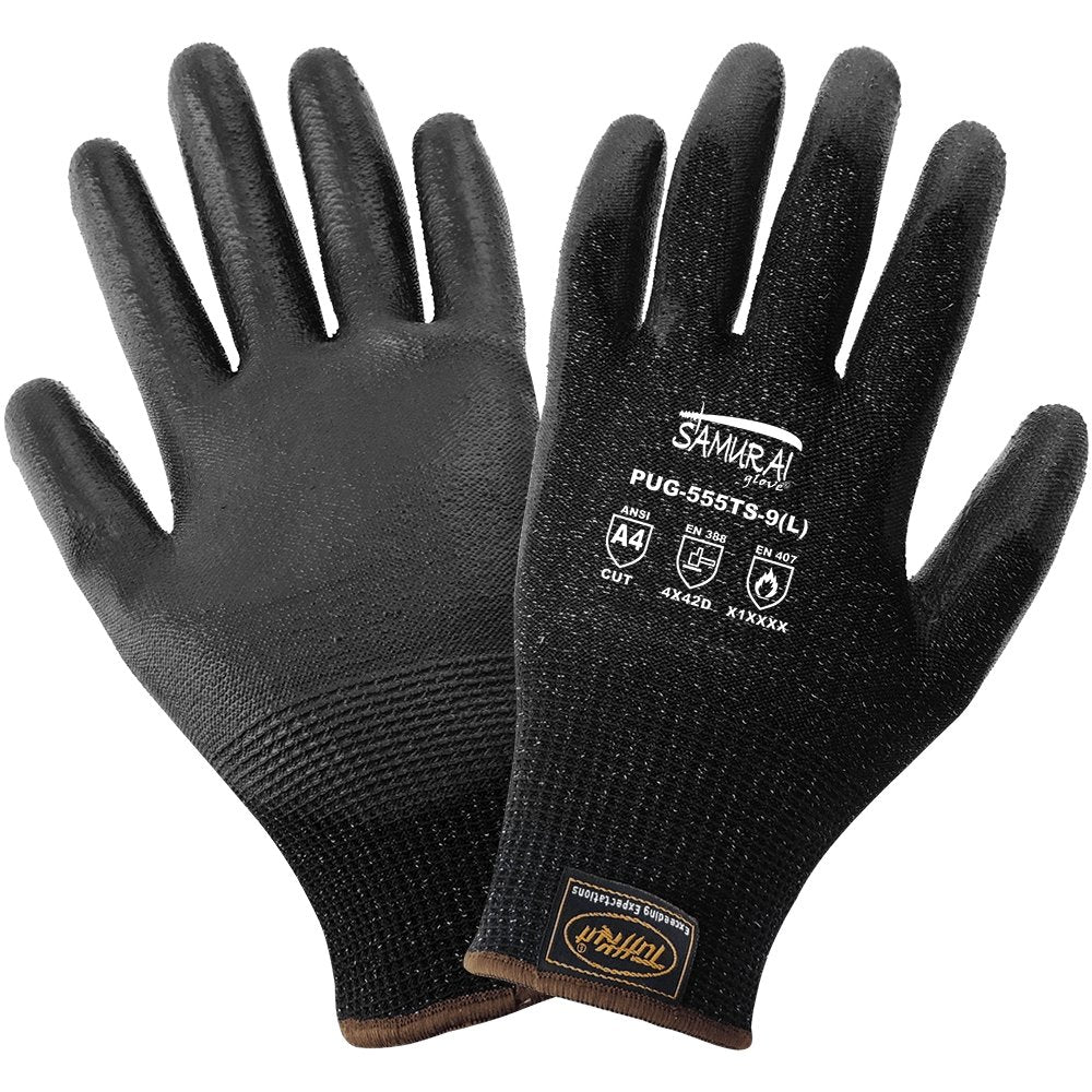 Samuari ANSI A4 Cut Resistant, Polyurethane Coated Work Gloves, PUG-55 ...